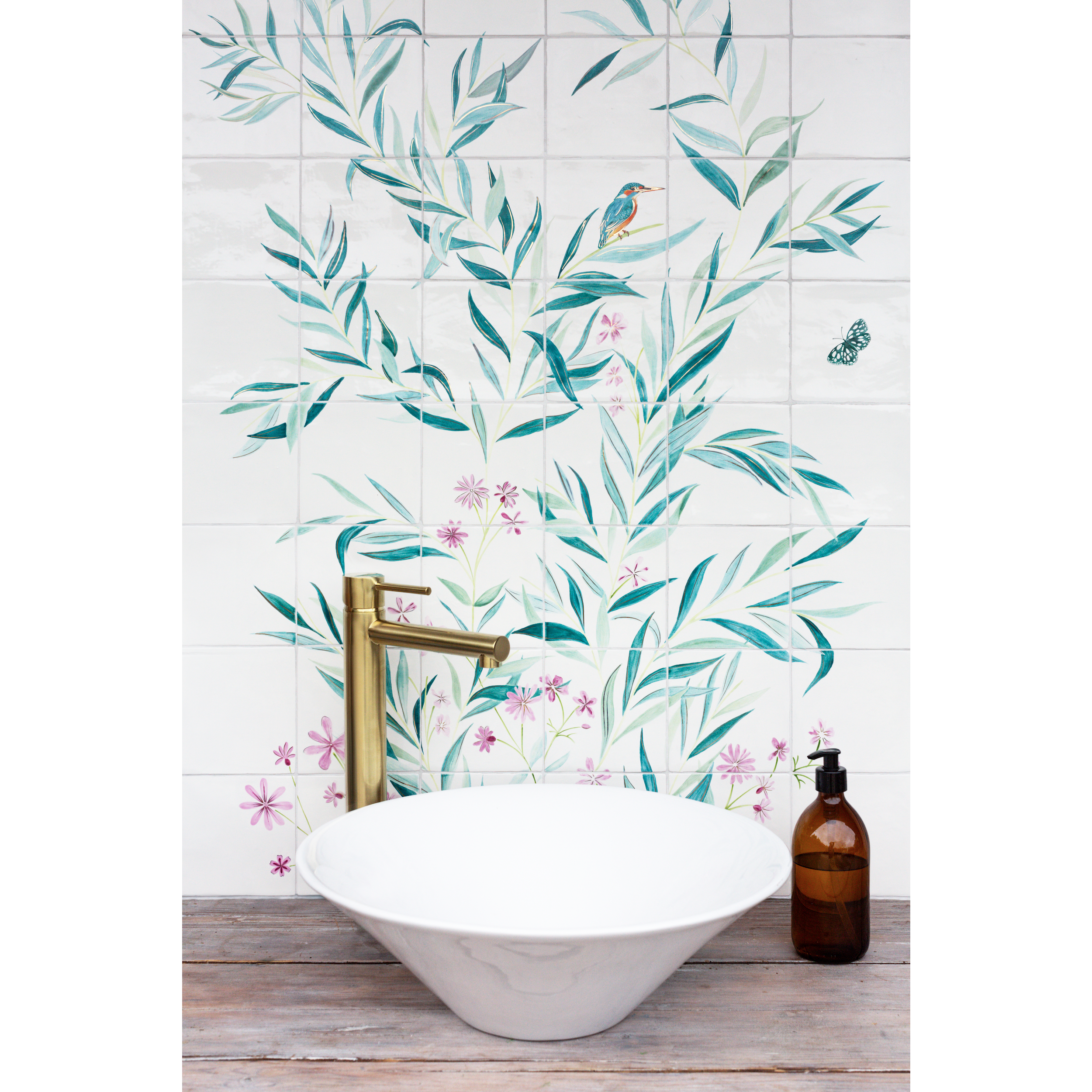 Willow 60 Tile Mural – Decorum Studio Cornwall