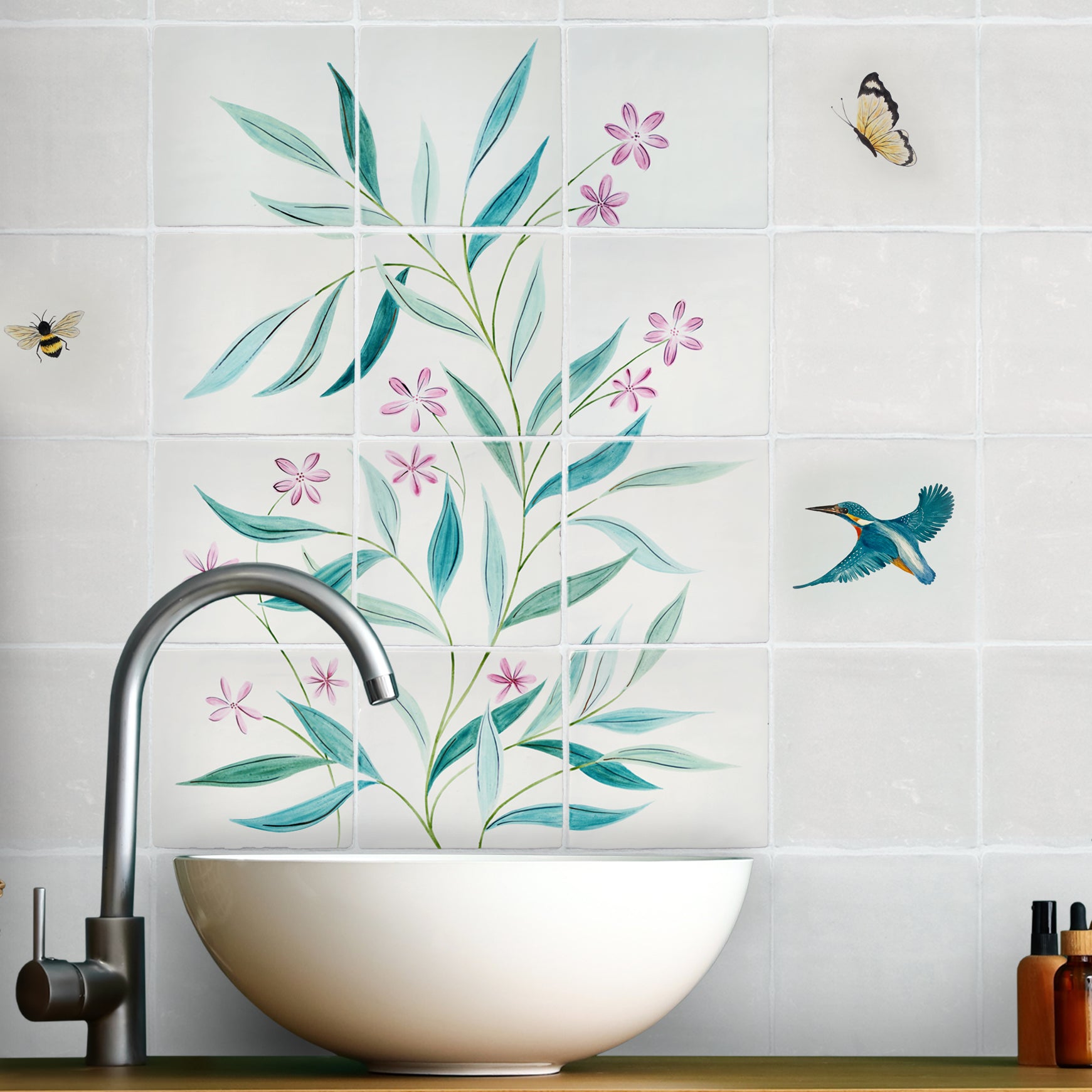Willow 12 Tile Mural – Decorum Studio Cornwall